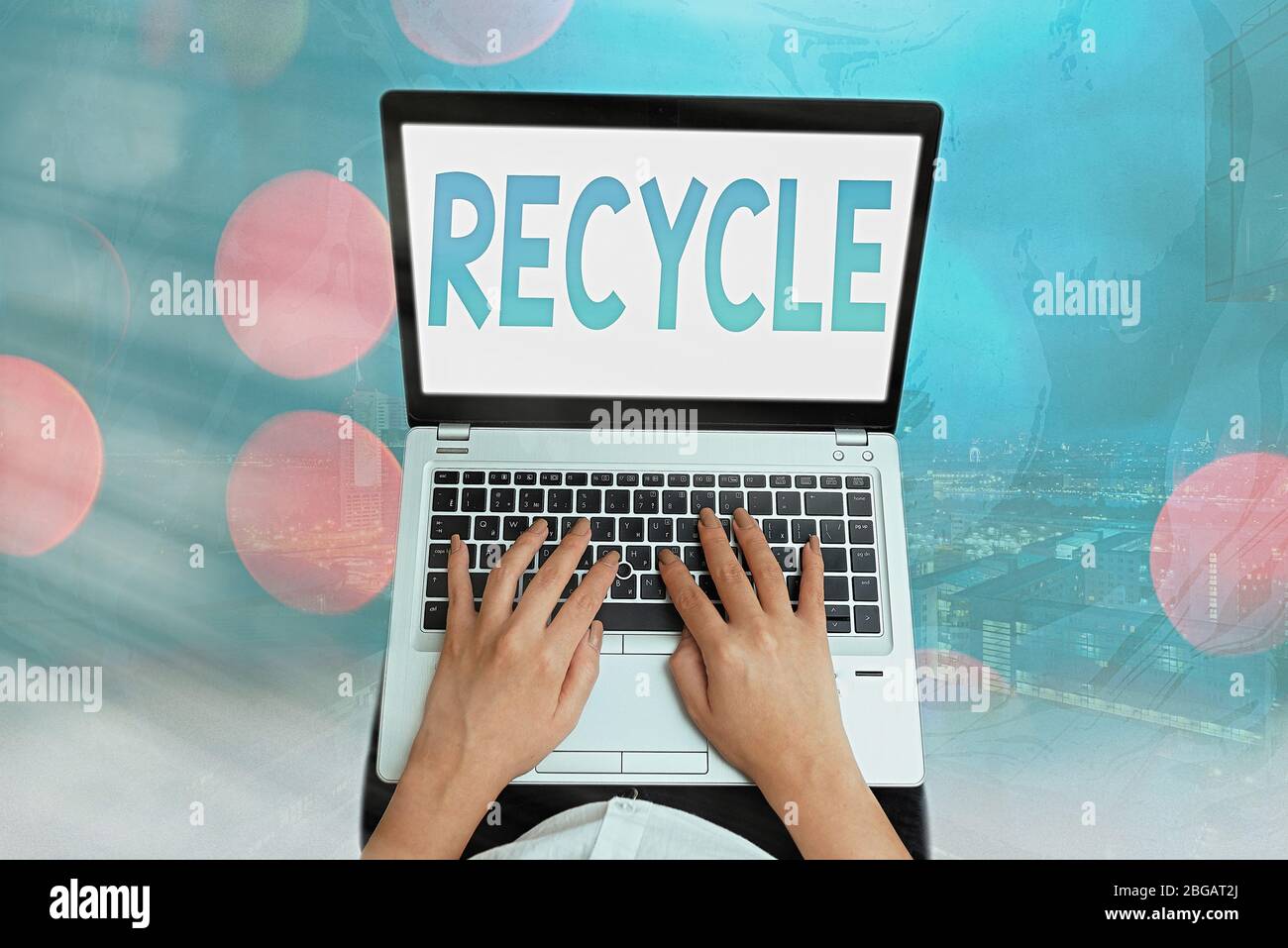 Conceptual hand writing showing Recycle. Concept meaning ocess of ...