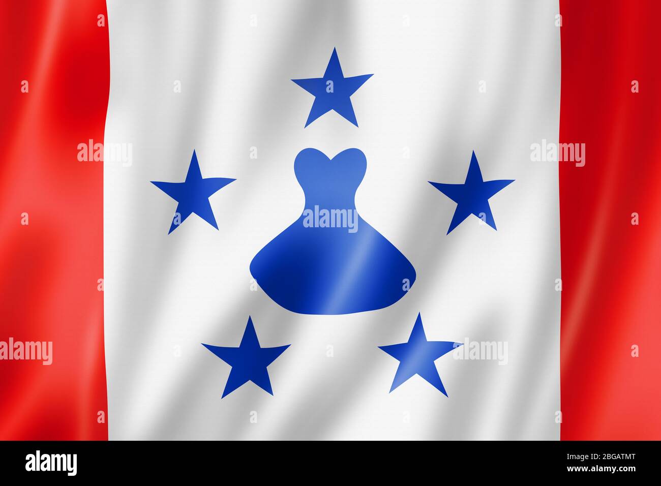 Austral Islands flag, French Polynesia. 3D illustration Stock Photo - Alamy