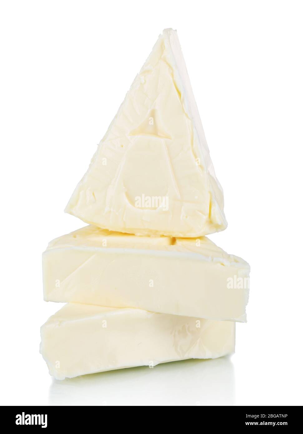 Cream cheese in triangle shape isolated on white Stock Photo - Alamy