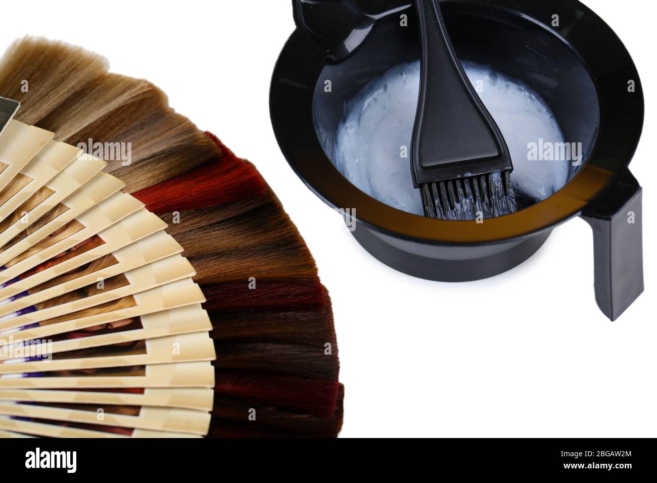 Hair samples of different colors, isolated on white Stock Photo - Alamy