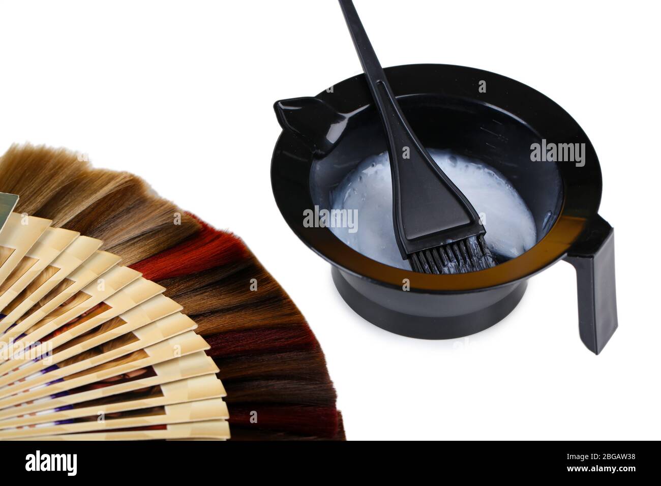 Hair samples of different colors, isolated on white Stock Photo - Alamy