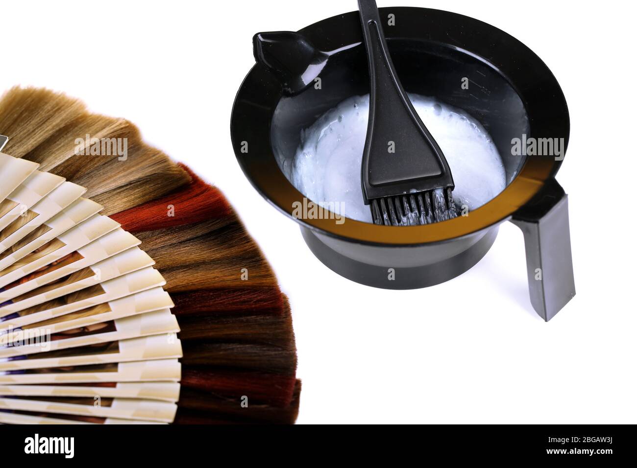 Hair samples of different colors, isolated on white Stock Photo - Alamy