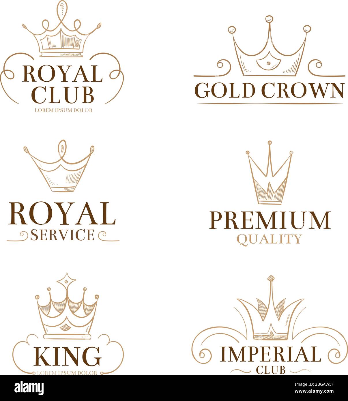 Vintage princess vector labels and logos with crowns Stock Vector Image ...
