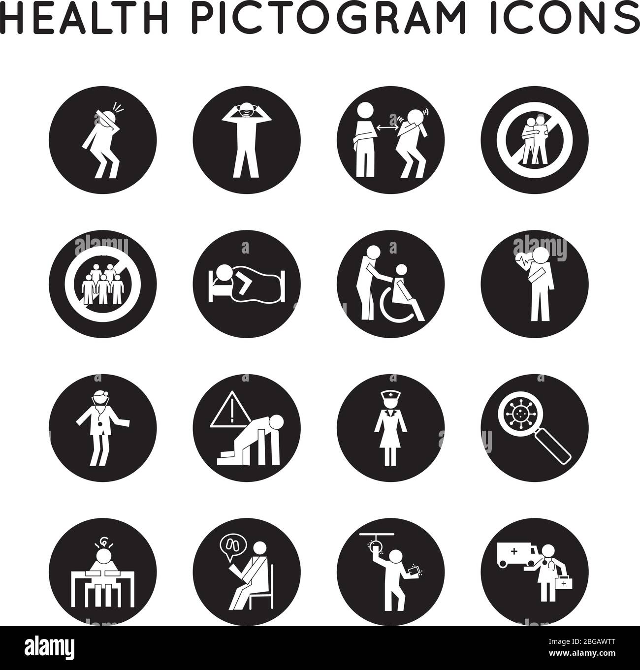 bundle of health pictograms set icons Stock Vector Image & Art - Alamy