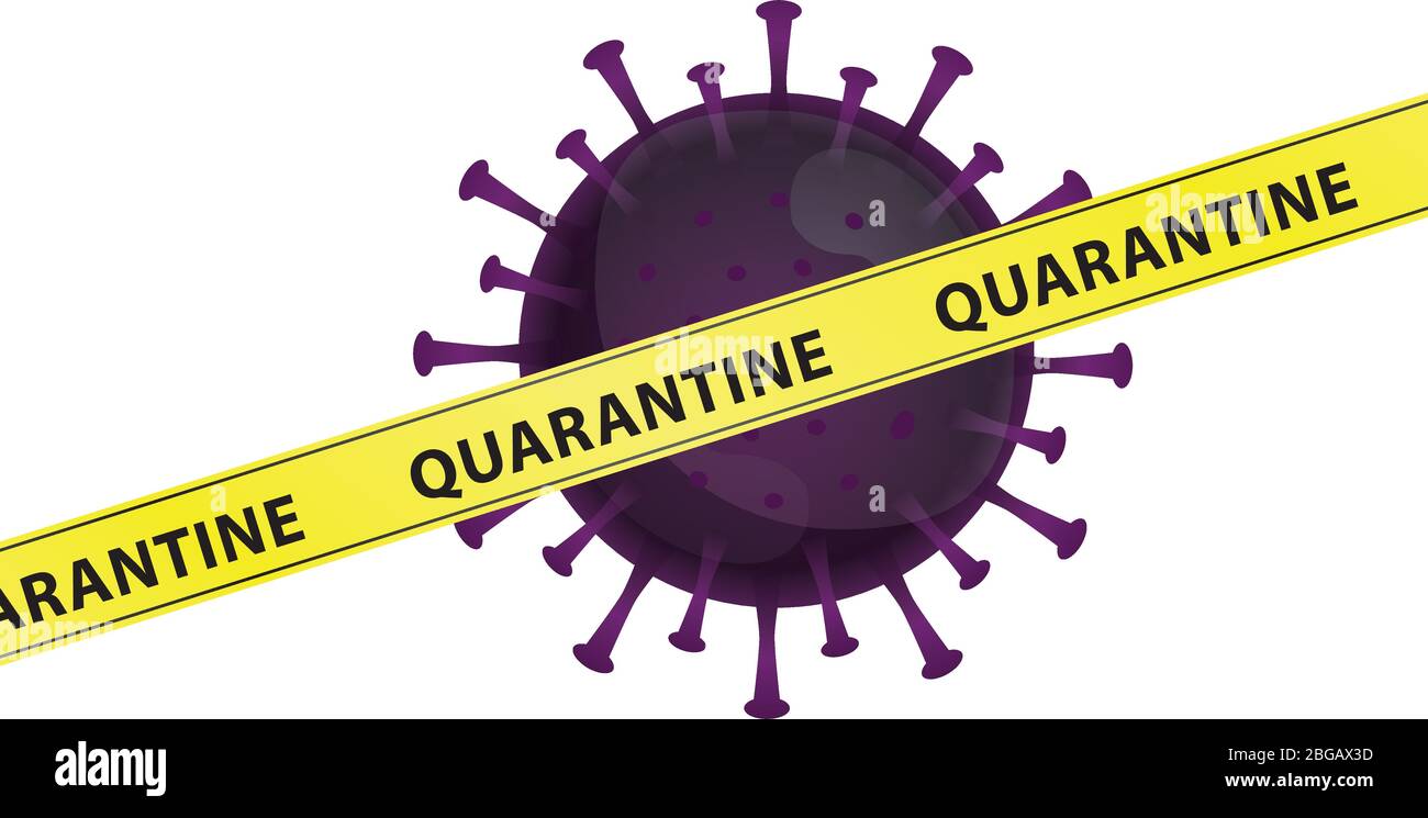 Illustration graphic vector of Corona virus with yellow warning tapes ...