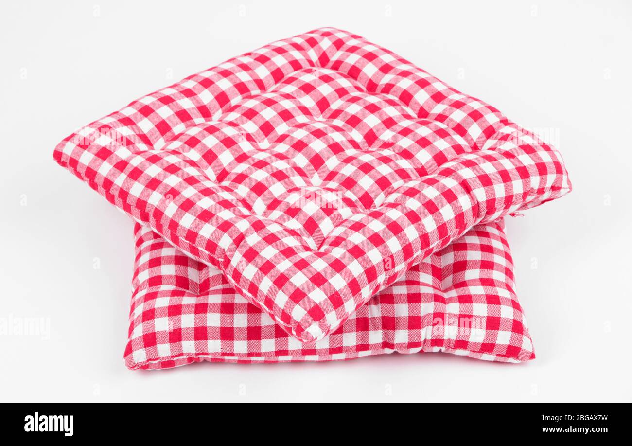 Square pillows isolated on white Stock Photo - Alamy