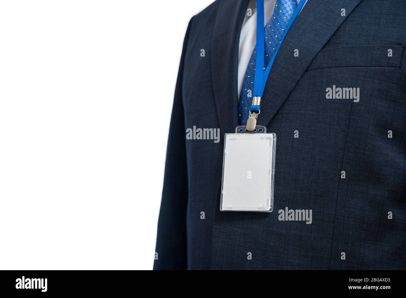 Businessman wearing blank id card hi-res stock photography and images ...