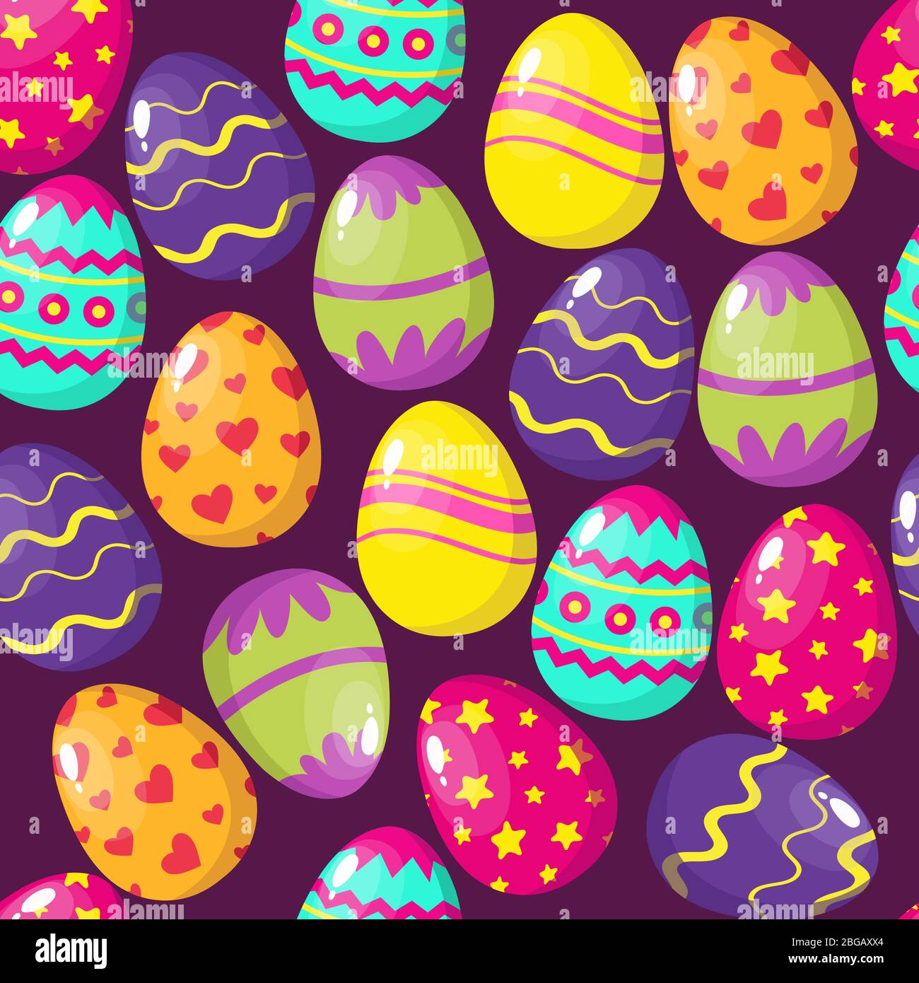 Happy easter eggs vector seamless pattern. Easter pattern background ...