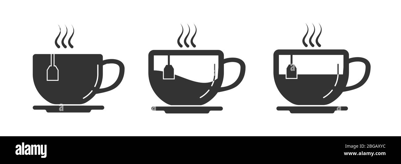 Set of vector tea Cup icons. Simple stock design isolated on a white ...