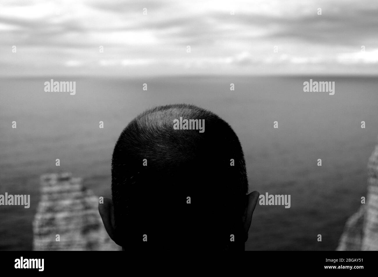 The back of a bald man Stock Photo - Alamy