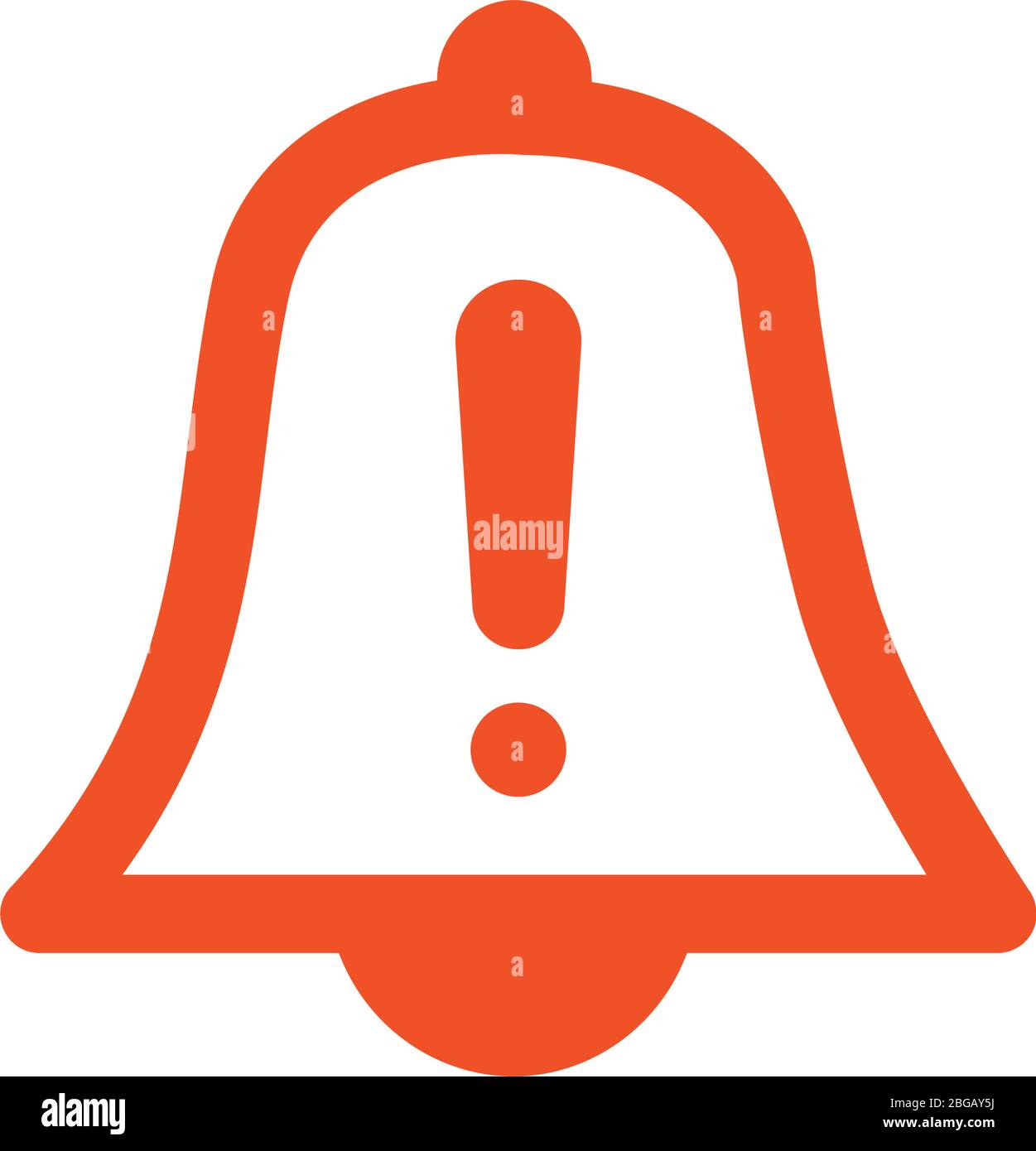 Bell with exclamation mark vector icon. New notification. Stock Vector ...