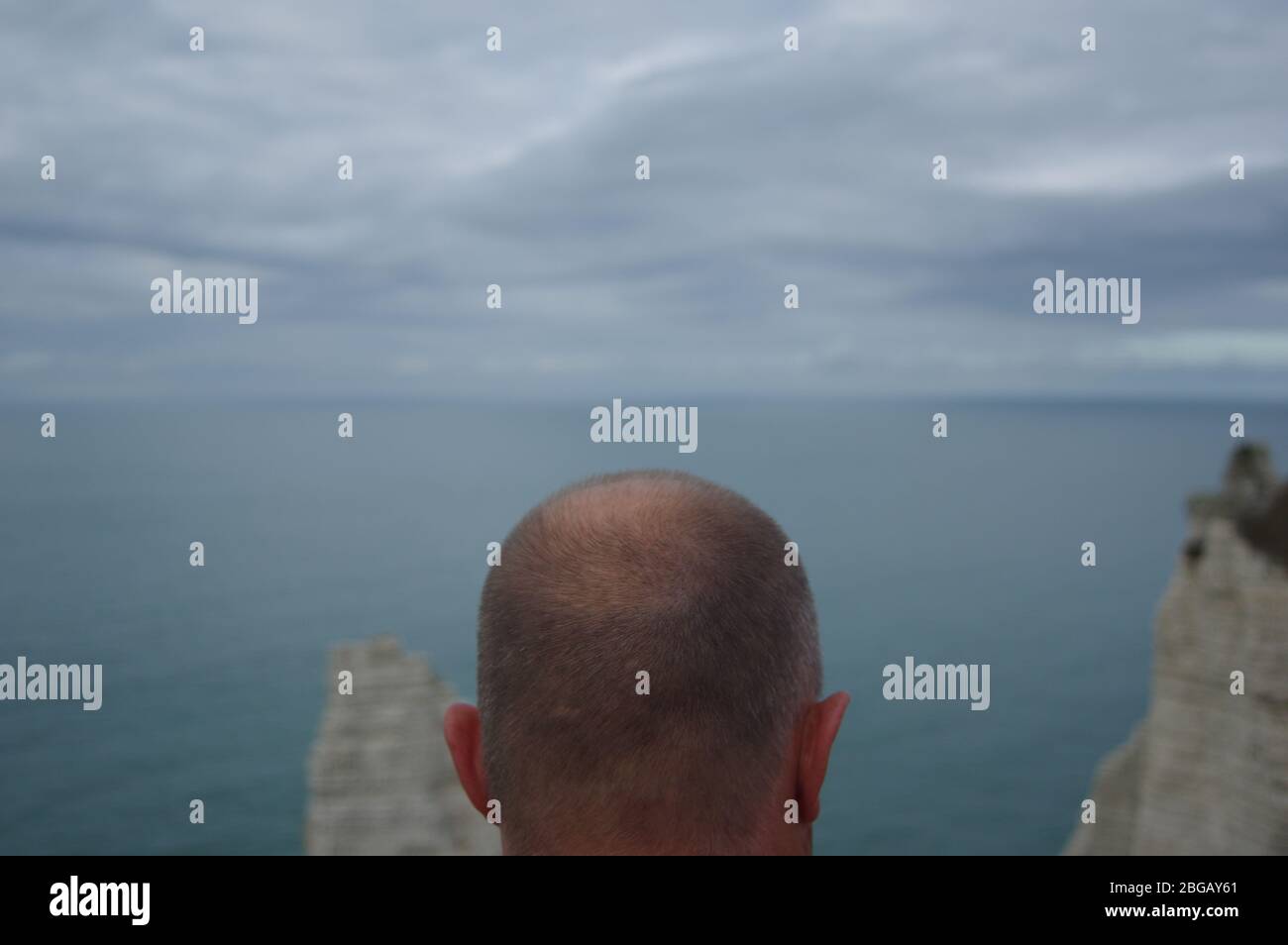 The back of a bald man Stock Photo - Alamy