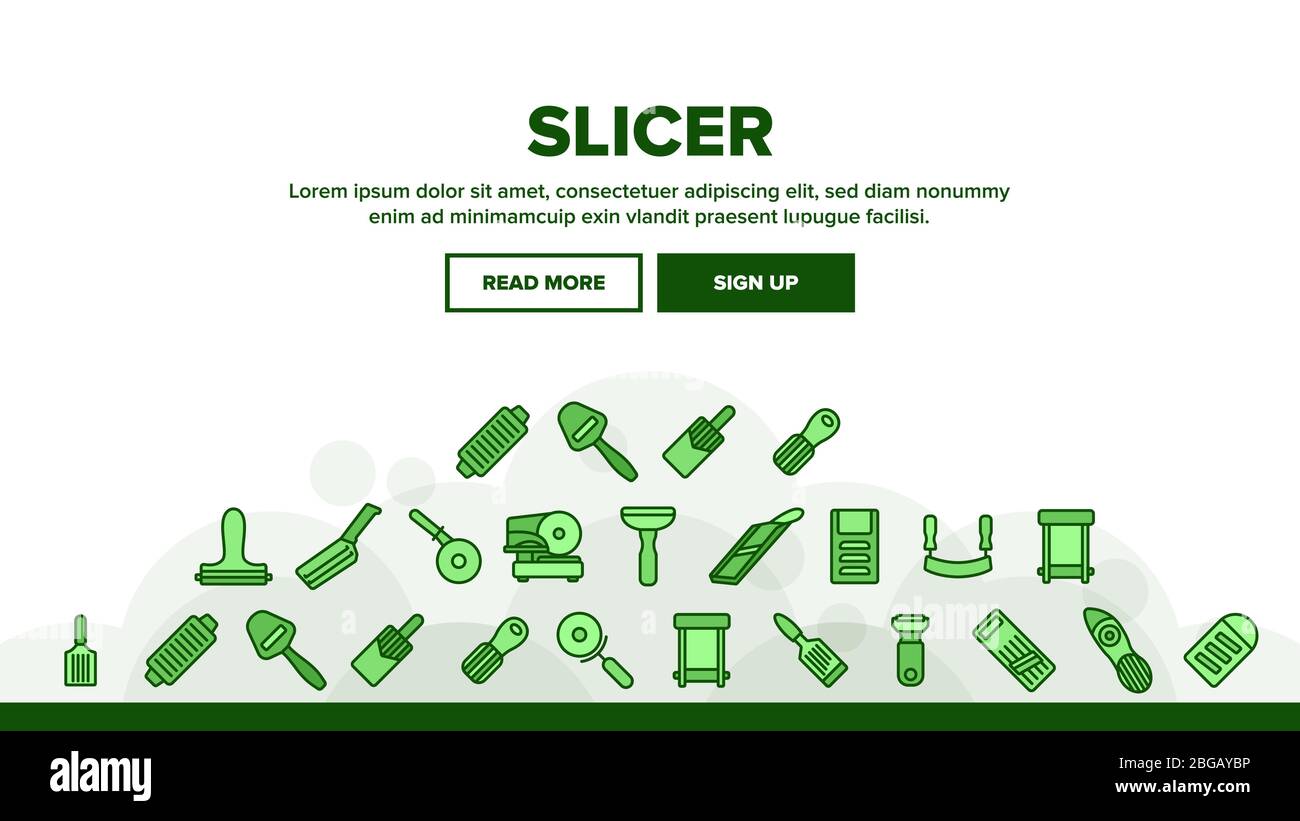 Slicer Kitchenware Landing Header Vector Stock Vector Image & Art - Alamy