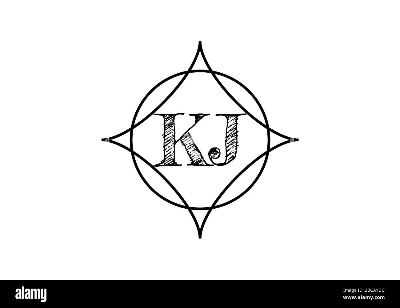 Initial Monogram Letter K J Logo Design Vector Template. KJ Letter Logo ...