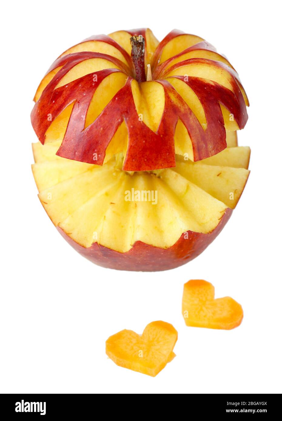 Carving apple isolated on white Stock Photo - Alamy
