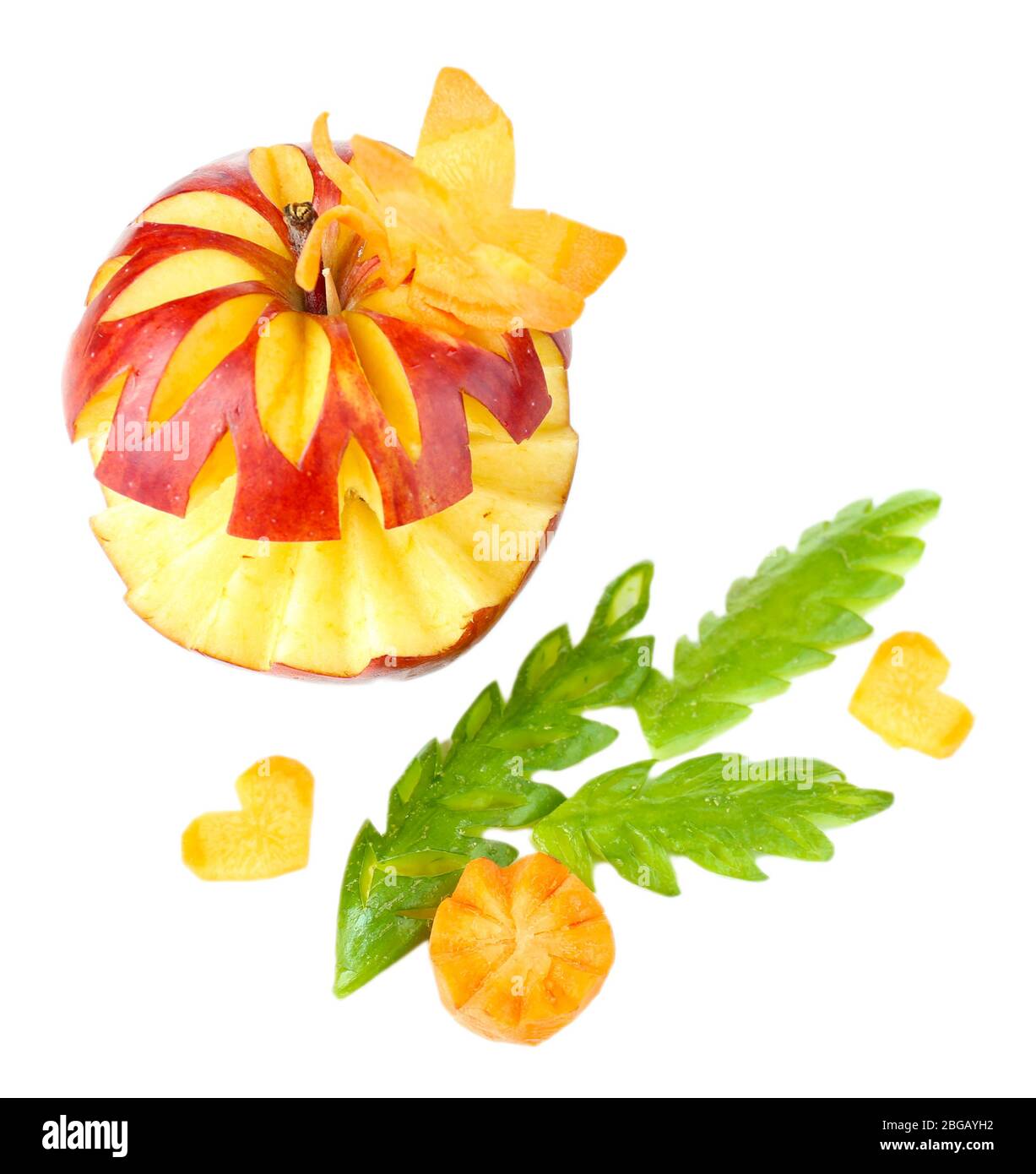 Carving apple isolated on white Stock Photo - Alamy