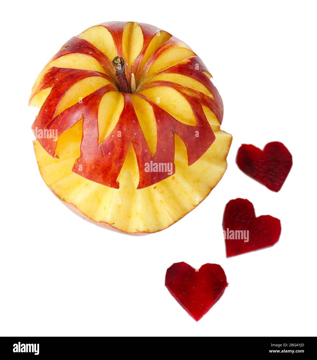 Carving apple isolated on white Stock Photo - Alamy