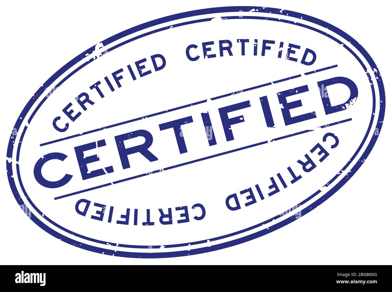 Grunge blue certified word oval rubber seal stamp on white background Stock Vector Image & Art ...