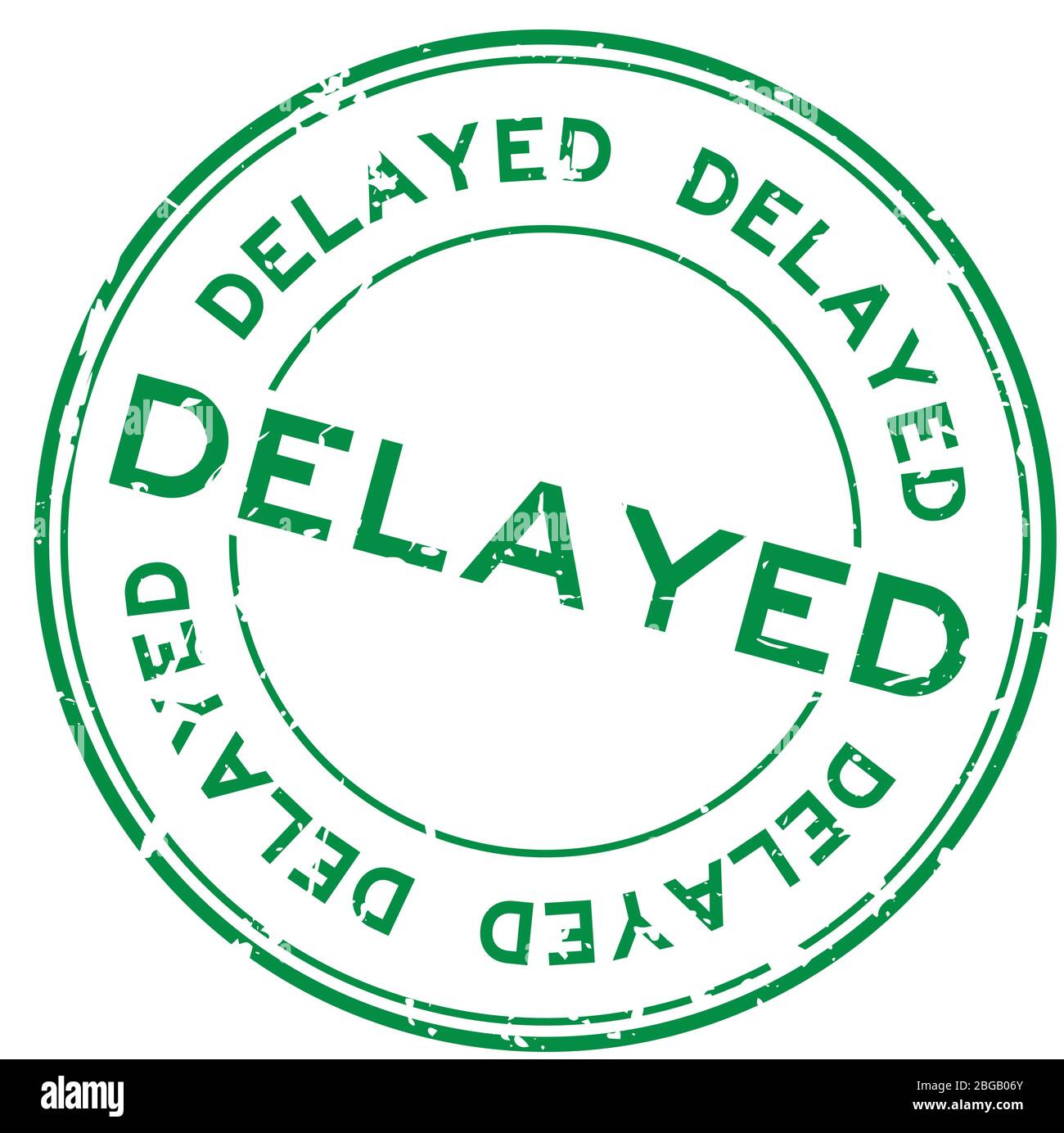 Grunge green delayed word round rubber seal stamp on white background Stock Vector Image & Art ...