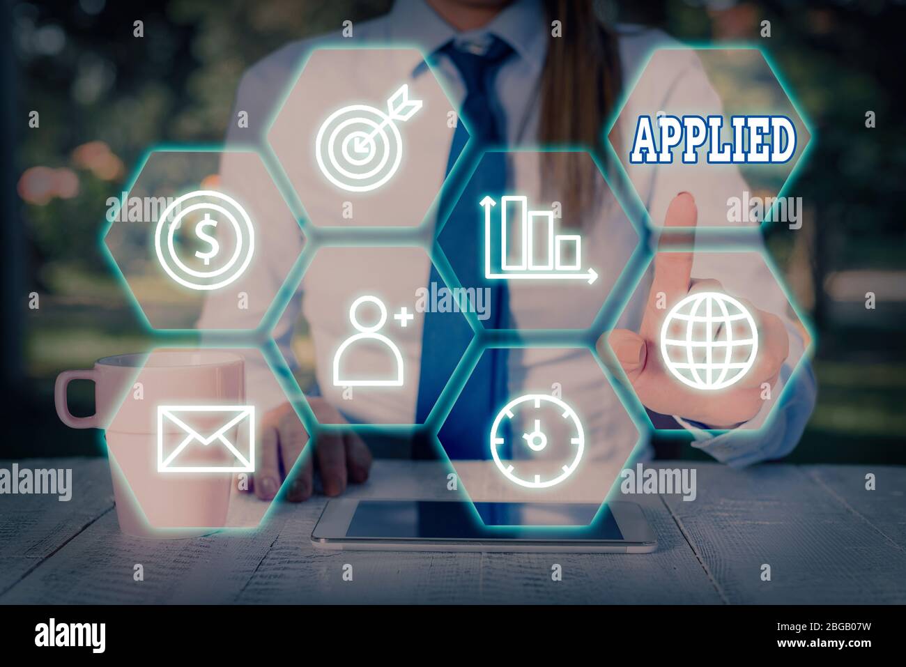 Conceptual hand writing showing Applied. Concept meaning put to ...