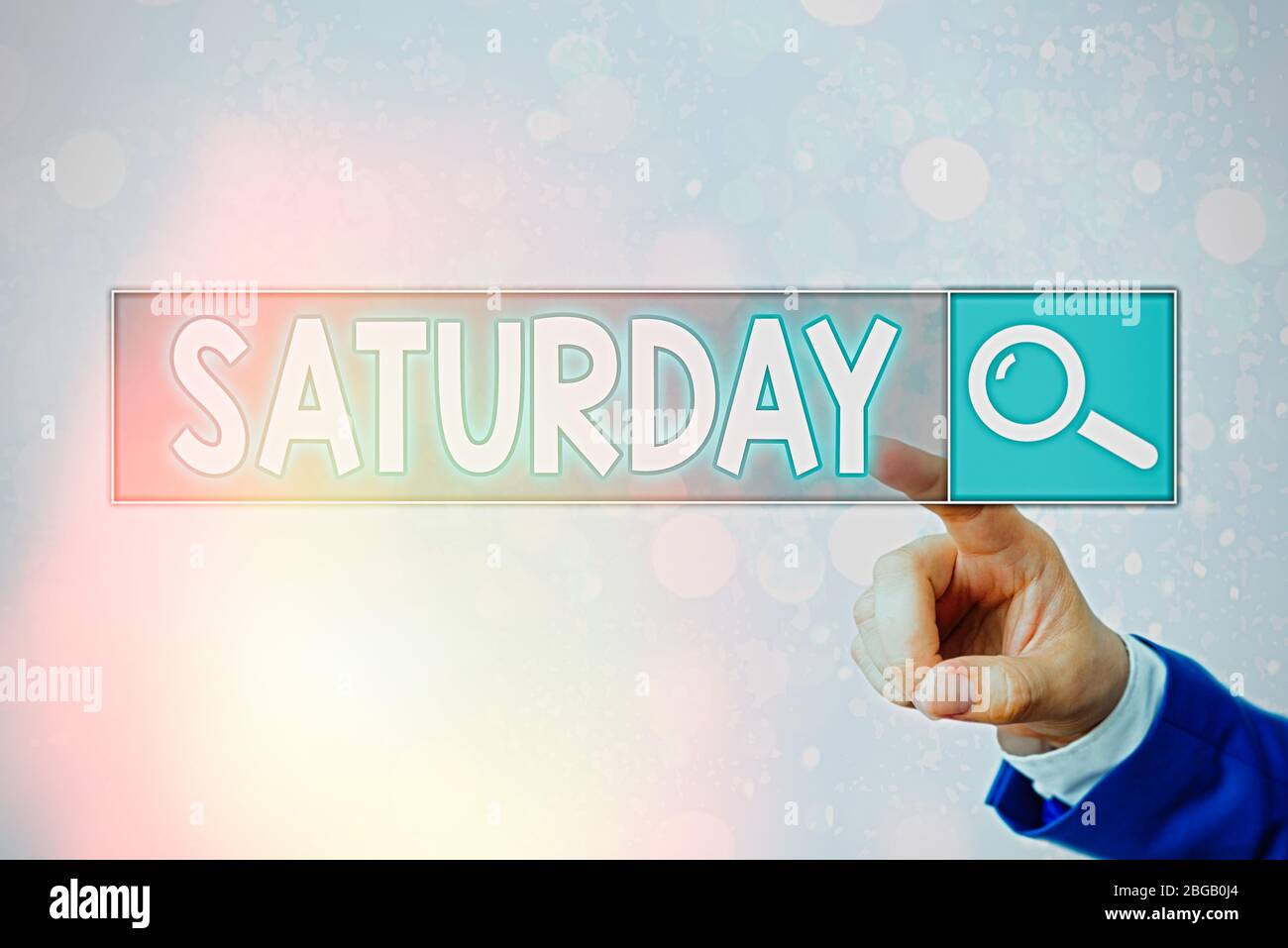Writing note showing Saturday. Business concept for First day of the ...