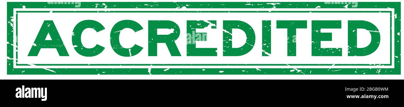 Grunge green accredited word square rubber seal stamp on white background Stock Vector Image ...