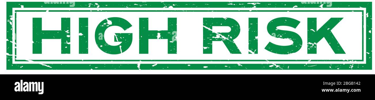 Grunge green high risk word square rubber seal stamp on white background Stock Vector Image ...