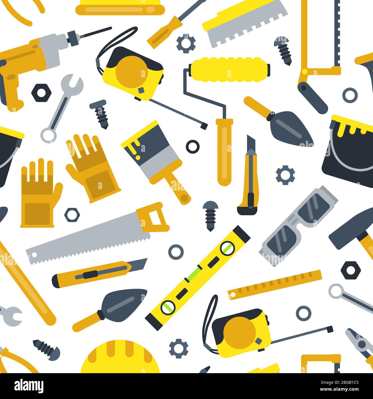 Illustrations for work shop. Different construction tools. Repair set ...