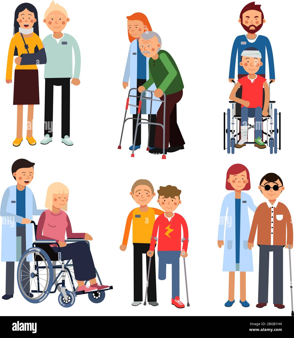 Doctor helping young man Stock Vector Images - Alamy