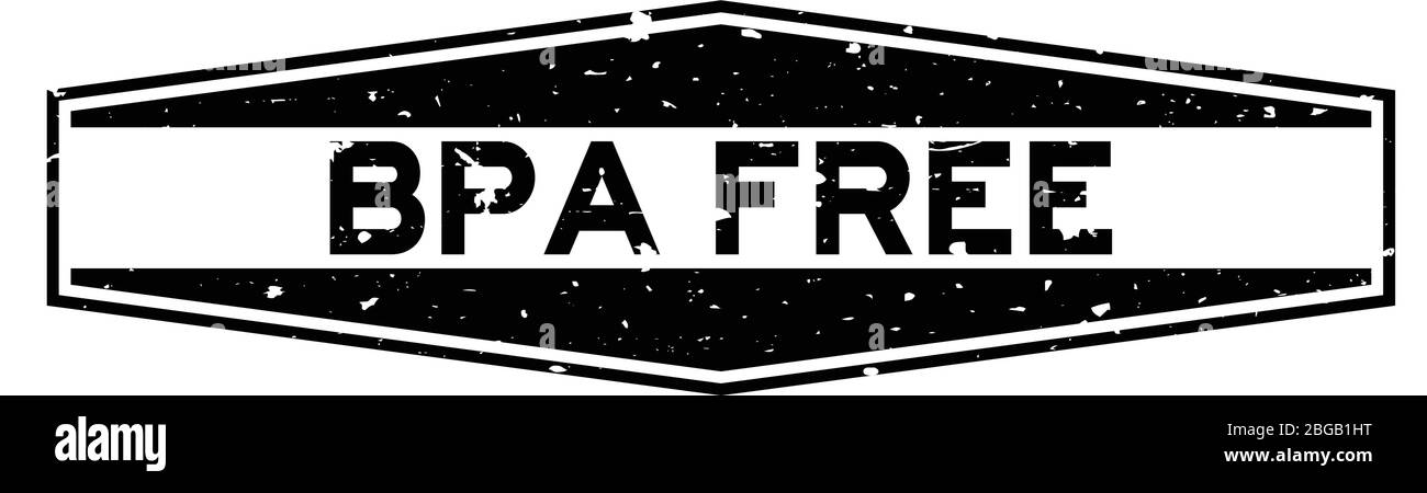 Grunge black BPA (abbreviation of Bisphenol A) free word hexagon rubber ...