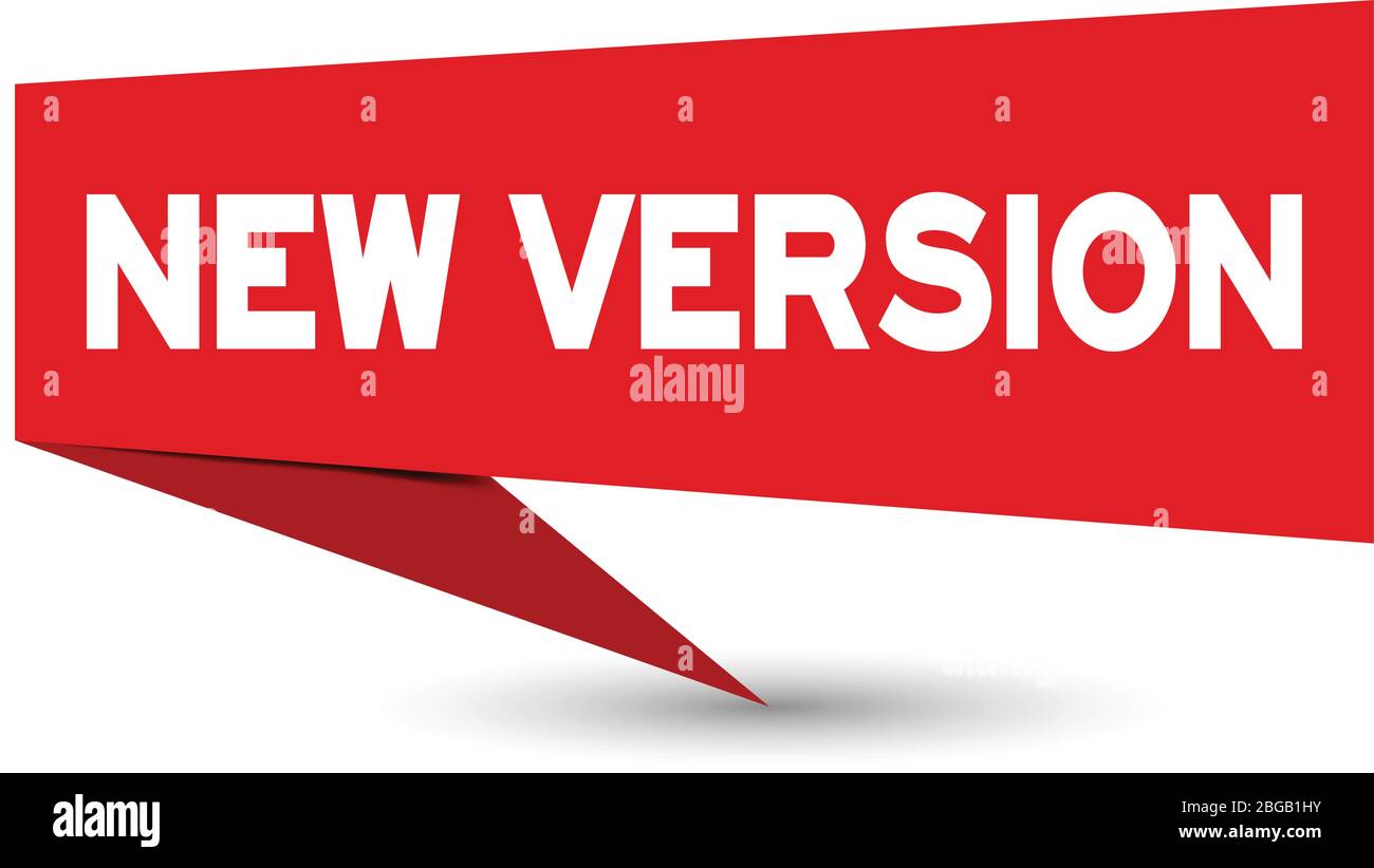 paper speech banner with word new version on white background (Vector ...