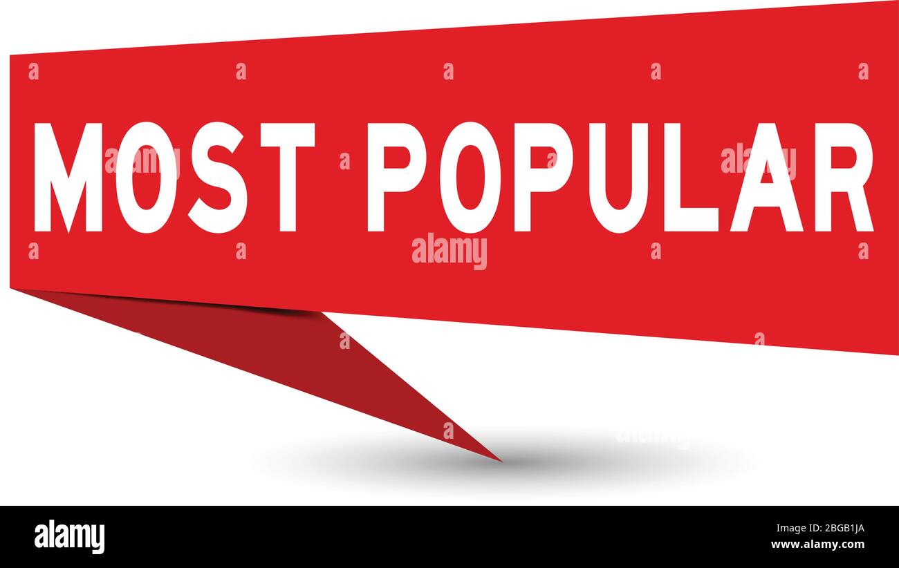 paper speech banner with word most popular on white background (Vector ...