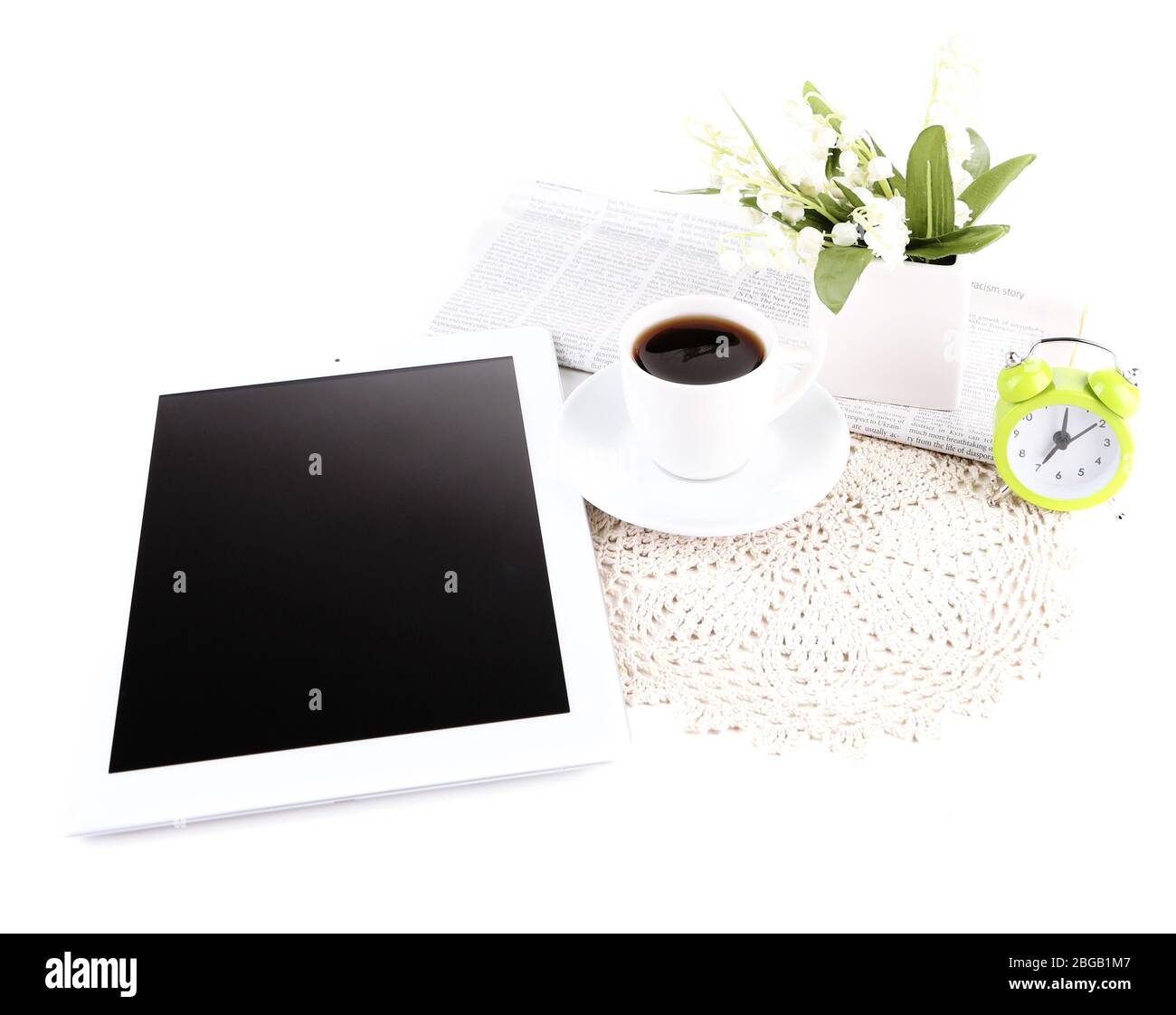 Digital tablet reading newspaper Cut Out Stock Images & Pictures - Alamy