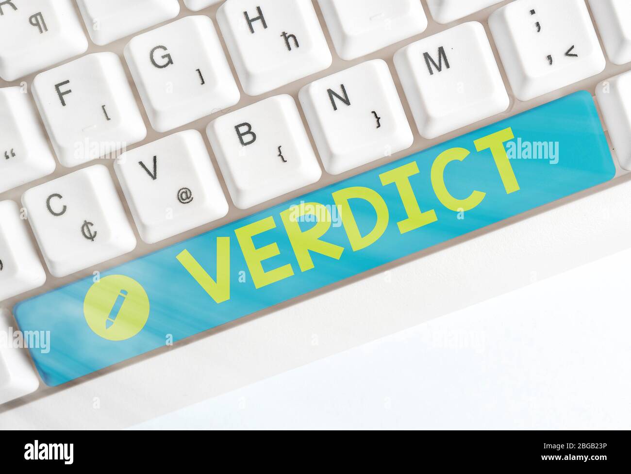 Word writing text Verdict. Business photo showcasing a decision on an ...