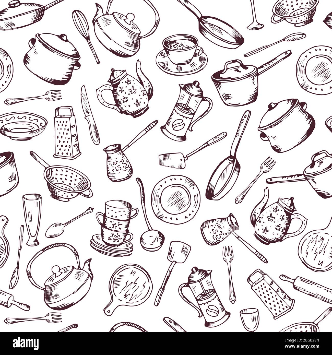Kitchen cooking elements seamless pattern. Vector background Stock ... Kitchen cooking elements seamless pattern. Vector background Stock ...