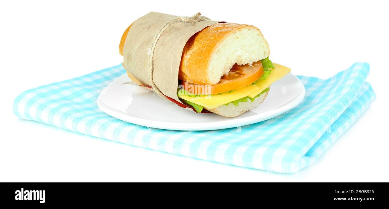 Fresh and tasty sandwich isolated on white Stock Photo - Alamy
