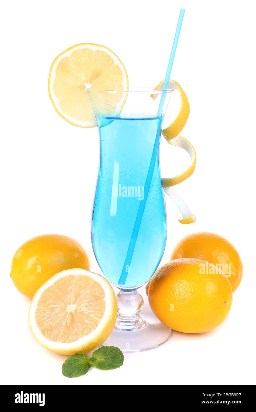 Glass of cocktail isolated on white Stock Photo - Alamy