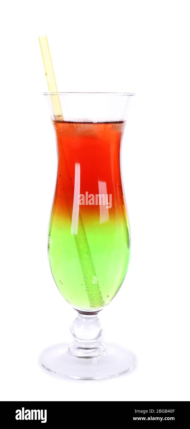 Glass of cocktail isolated on white Stock Photo - Alamy