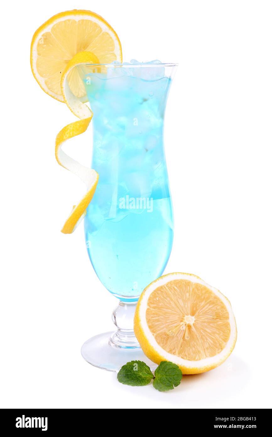 Glass of cocktail isolated on white Stock Photo - Alamy