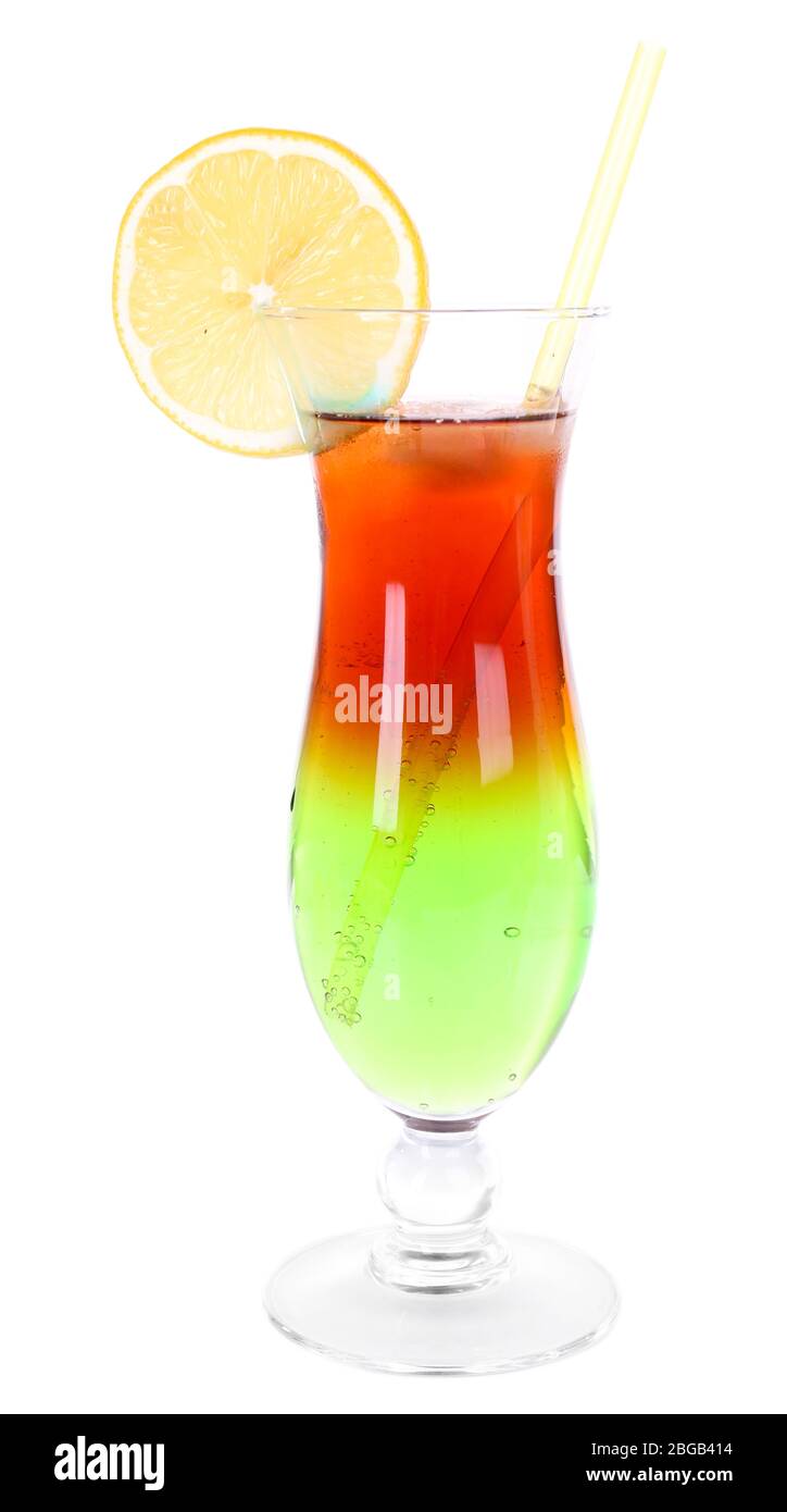 Glass of cocktail isolated on white Stock Photo - Alamy