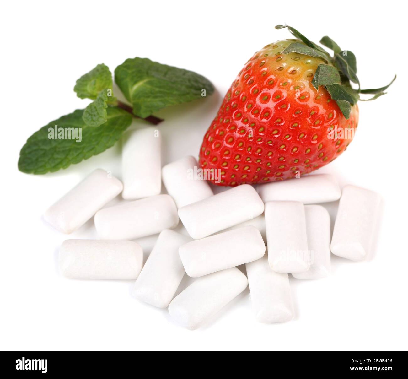 Strawberry chewing gum on white hi-res stock photography and images - Alamy