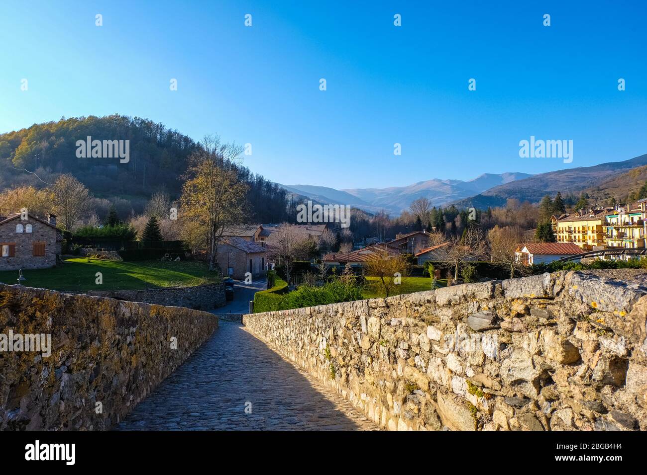 Ancient medieval town of Camprodon in Gerona, Spain Stock Photo - Alamy