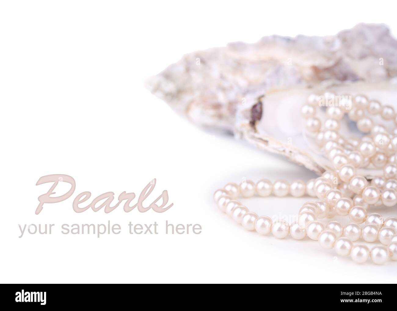 Shell with pearls, isolated on white Stock Photo - Alamy