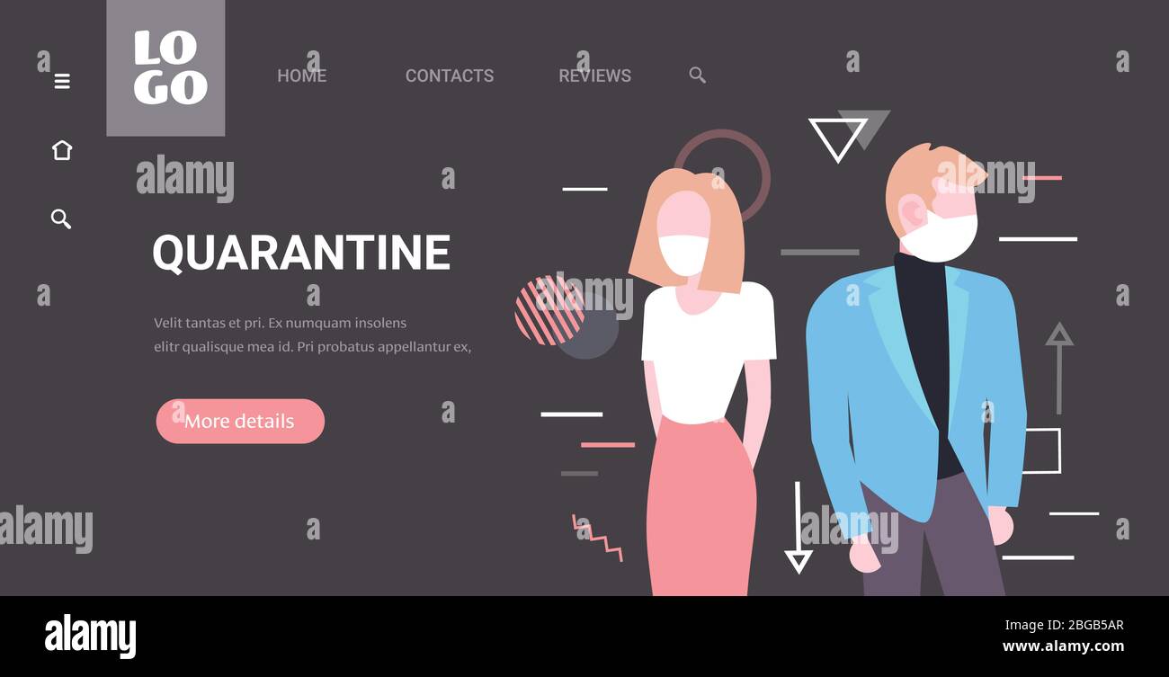 couple wearing protective medical masks to prevent coronavirus pandemic ...