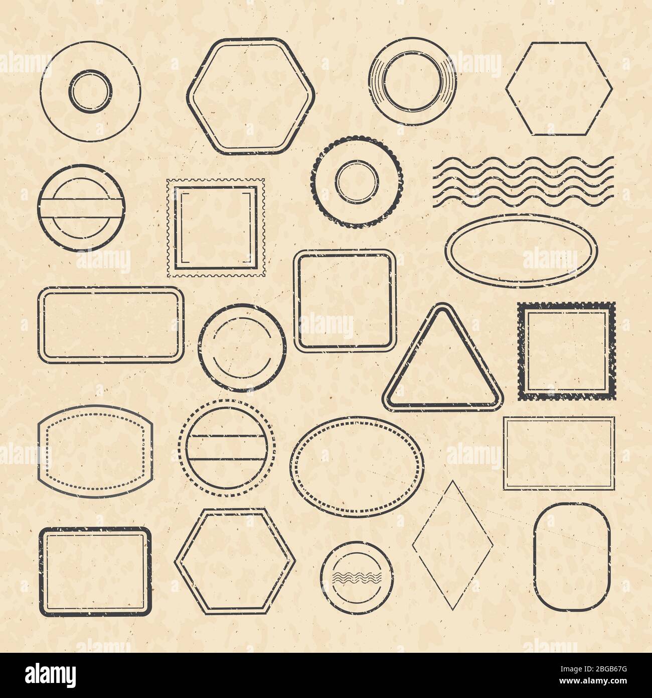 Template of empty vintage postal stamps for labels design Stock Vector ...