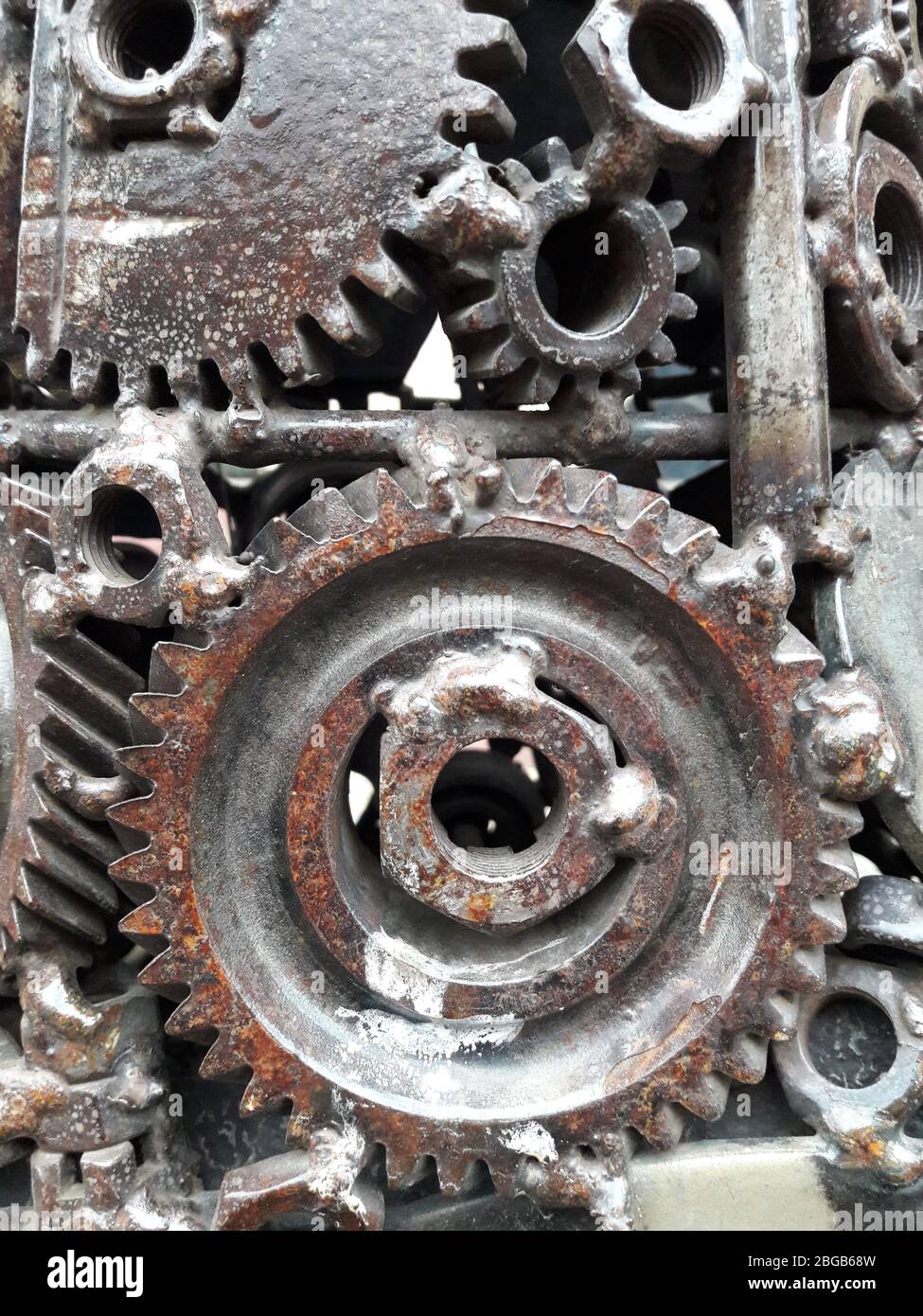 Old, worn, rough mechanical gears made of rusty metal. Design ...