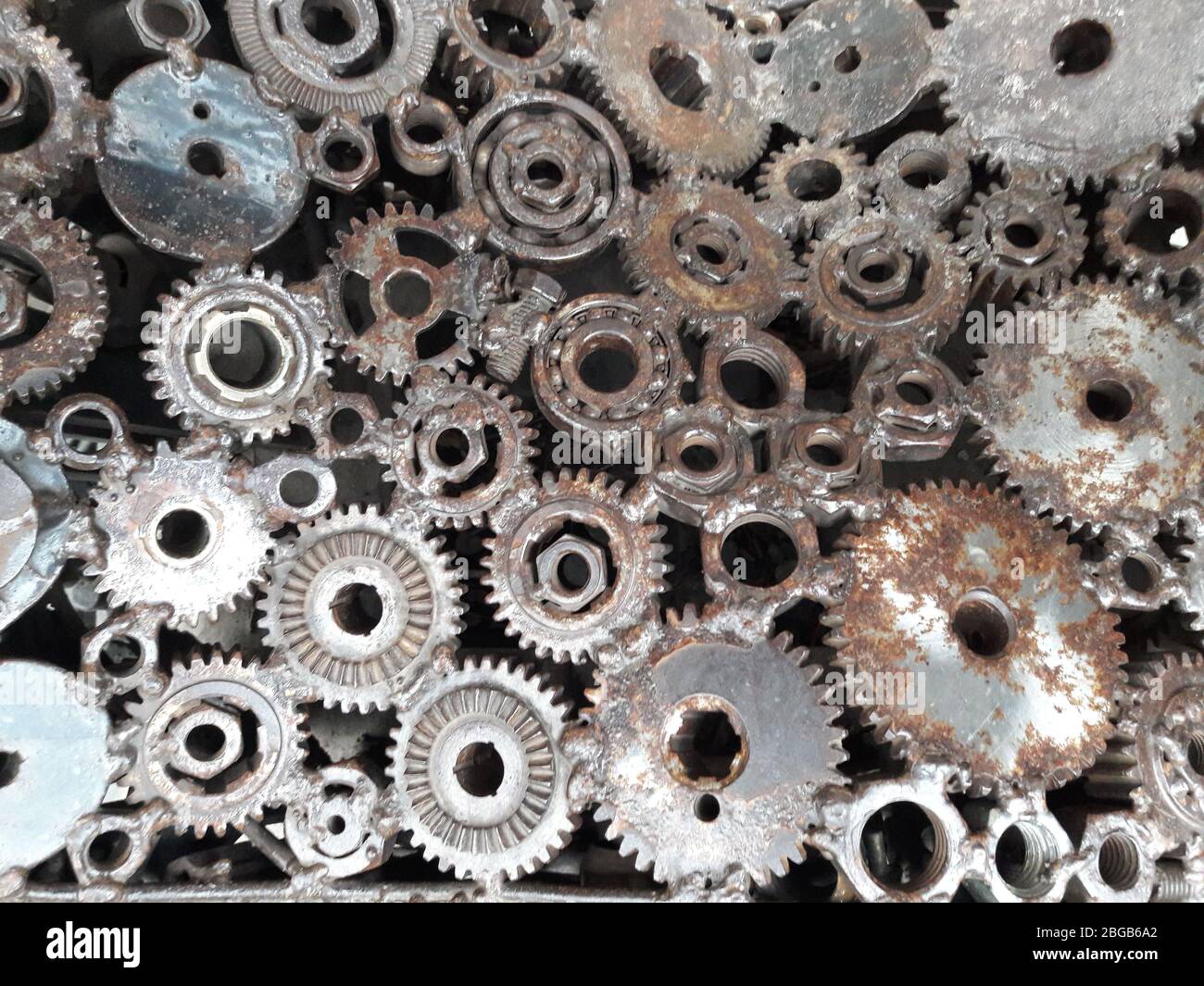 Old, worn, rough mechanical gears made of rusty metal. Design ...