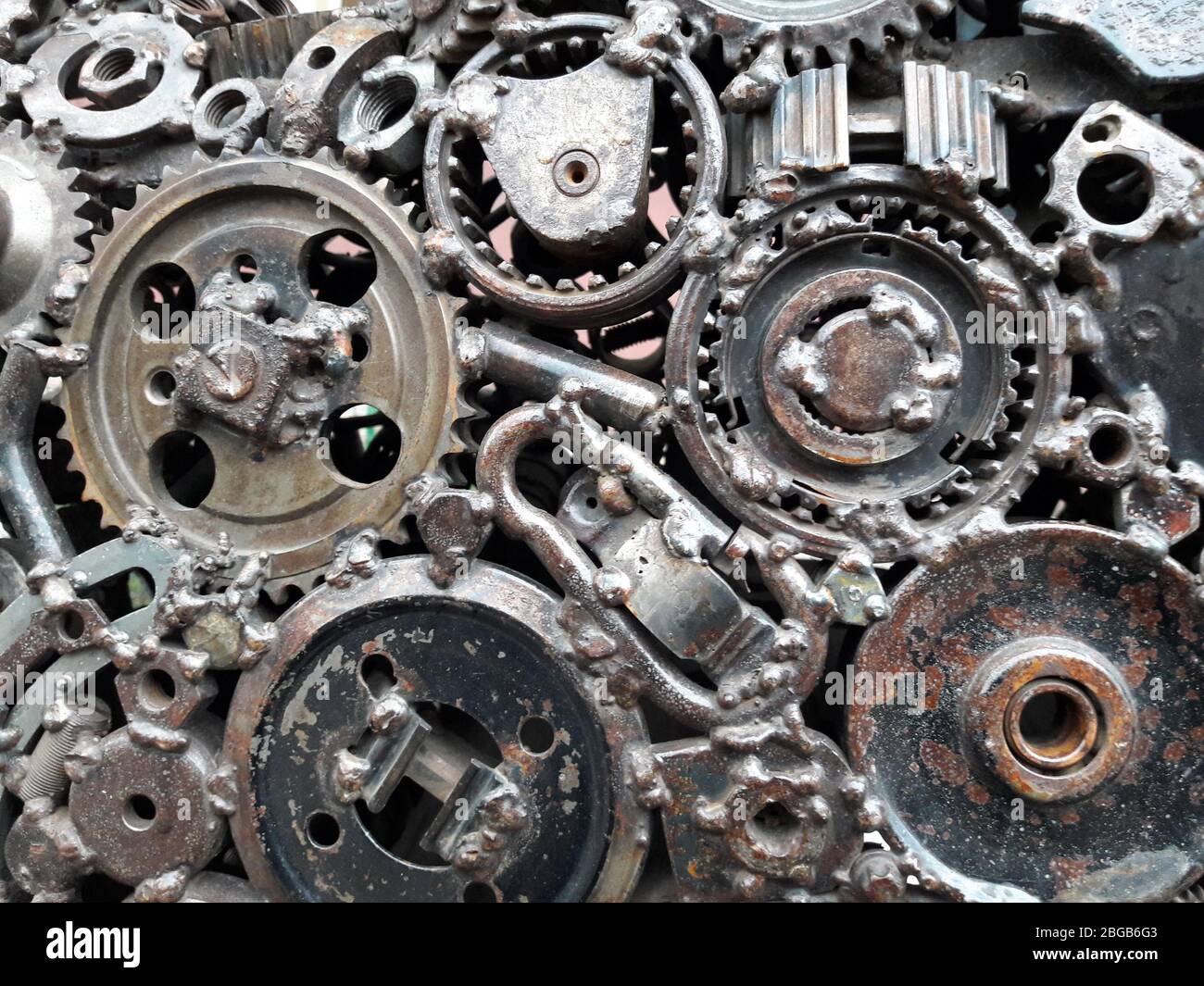Old, worn, rough mechanical gears made of rusty metal. Design ...