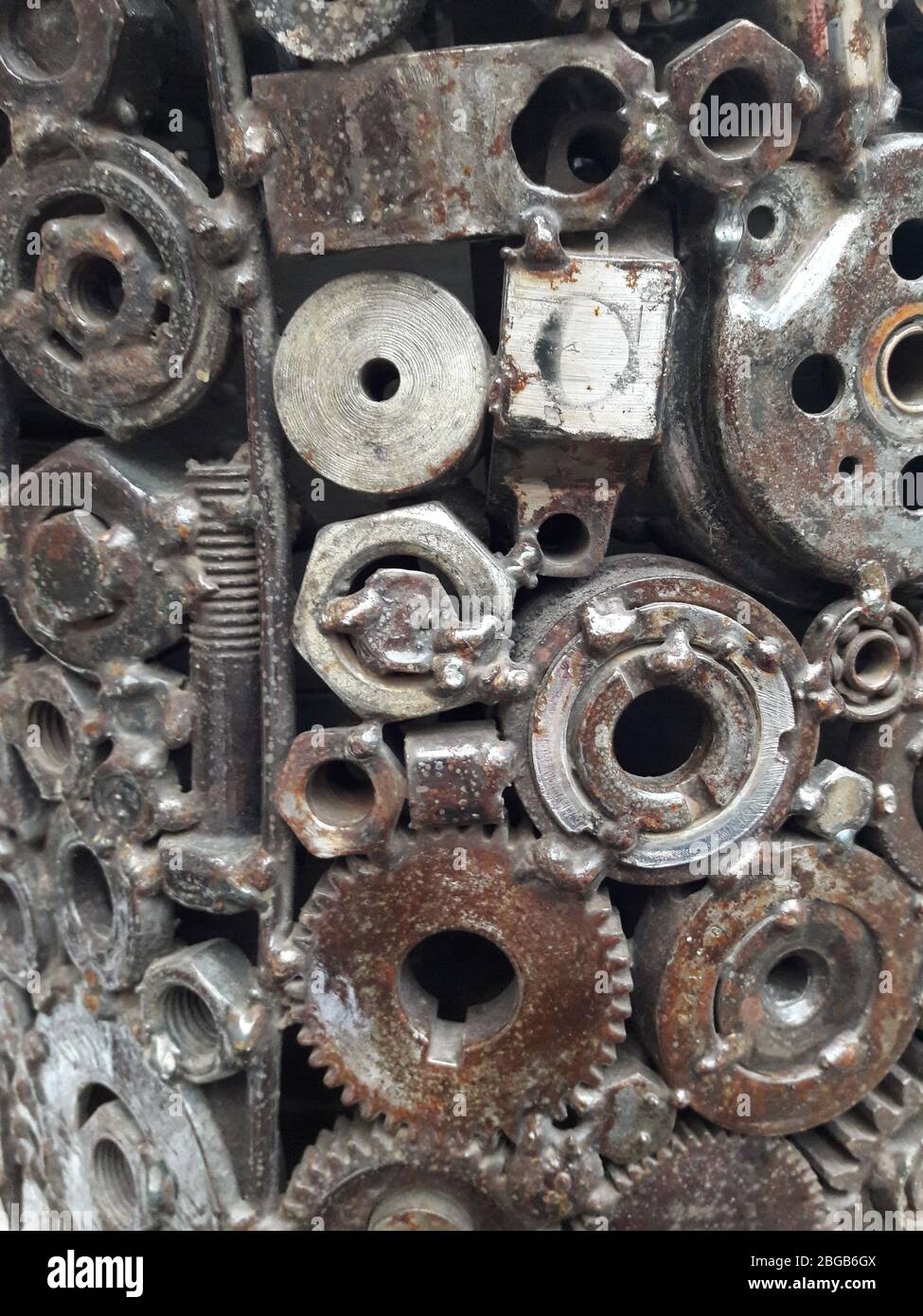 Old, worn, rough mechanical gears made of rusty metal. Design ...