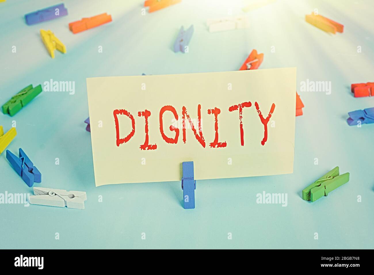 Conceptual hand writing showing Dignity. Concept meaning Quality Being ...